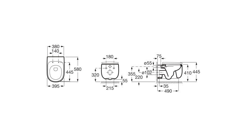 Унитаз подвесной Roca BEYOND Rimless 580 купить по низкой цене в ...